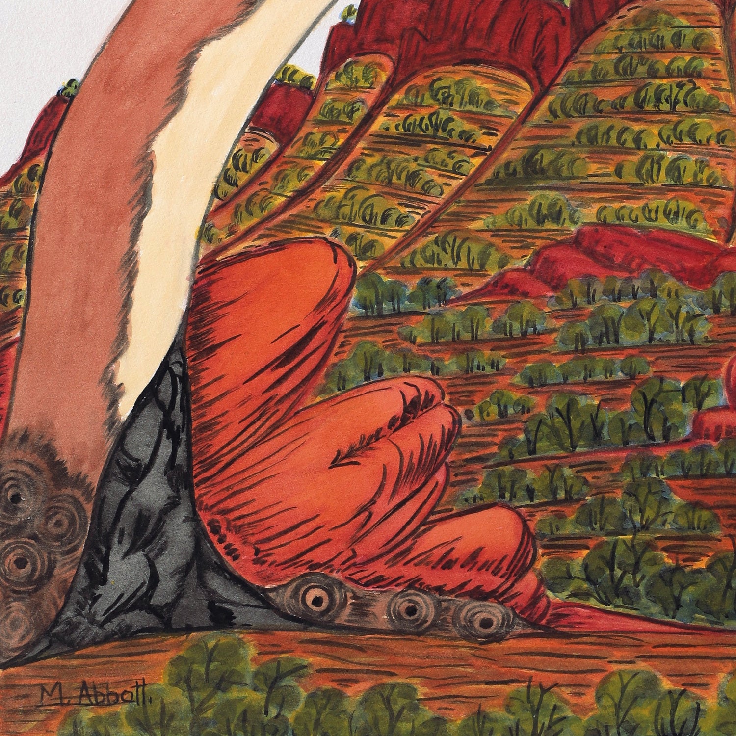 Marie Abbott - Aboriginal Art | 36x25.5cm | 11125 - ART ARK®